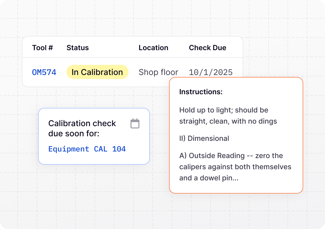 Calibration & Preventative Features | ProShop ERP Software
